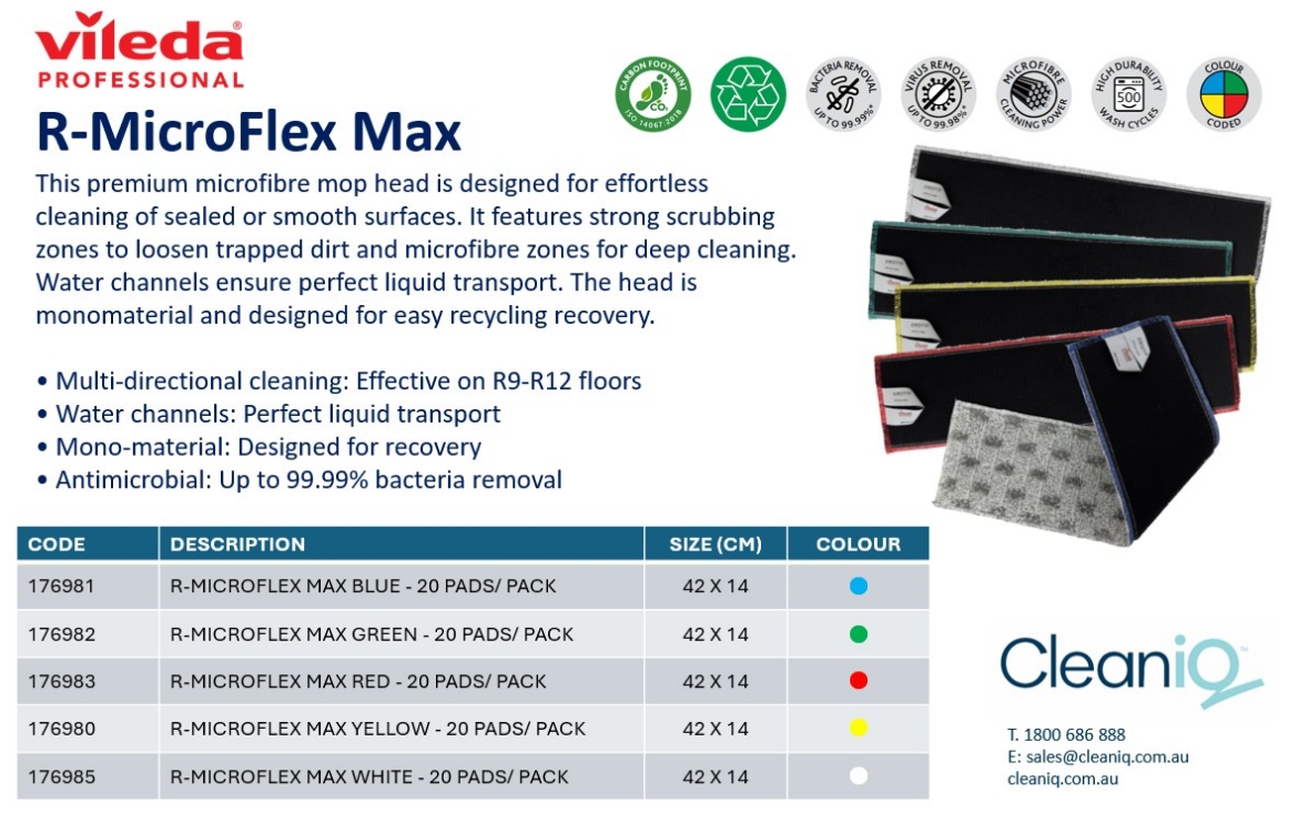 176982 R-MICROFLEX MAX GREEN PADS 20PK | Clean IQ Australia