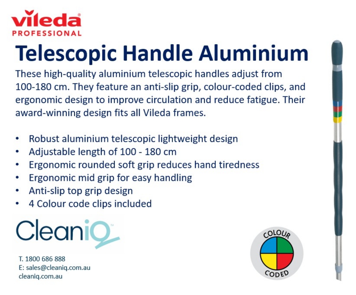119967 TELESCOPIC HANDLE ALUMINIUM - VILEDA | Clean IQ Australia